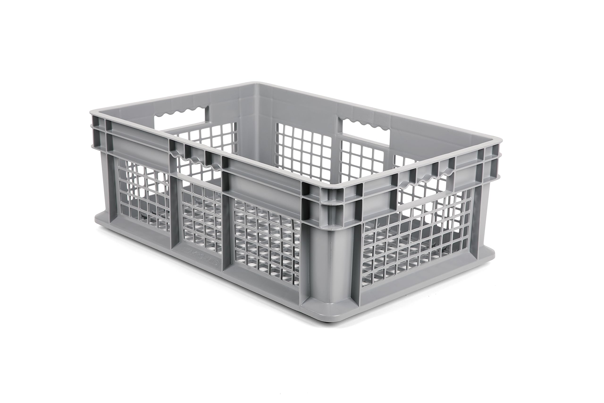 Hudson Exchange 24 x 16 x 8 (4 Pack) Mesh Straight Wall Handled Storage Container Tote, Gray