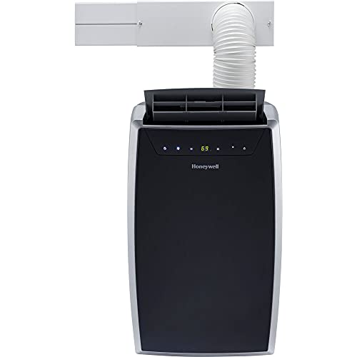 Honeywell Classic Portable Air Conditioner w Dehumidifier & Fan, Cools Rooms Up to 700 Sq. Ft. w Drain Pan & Insulation Tape, MN4CFS9 (Black/Silver)