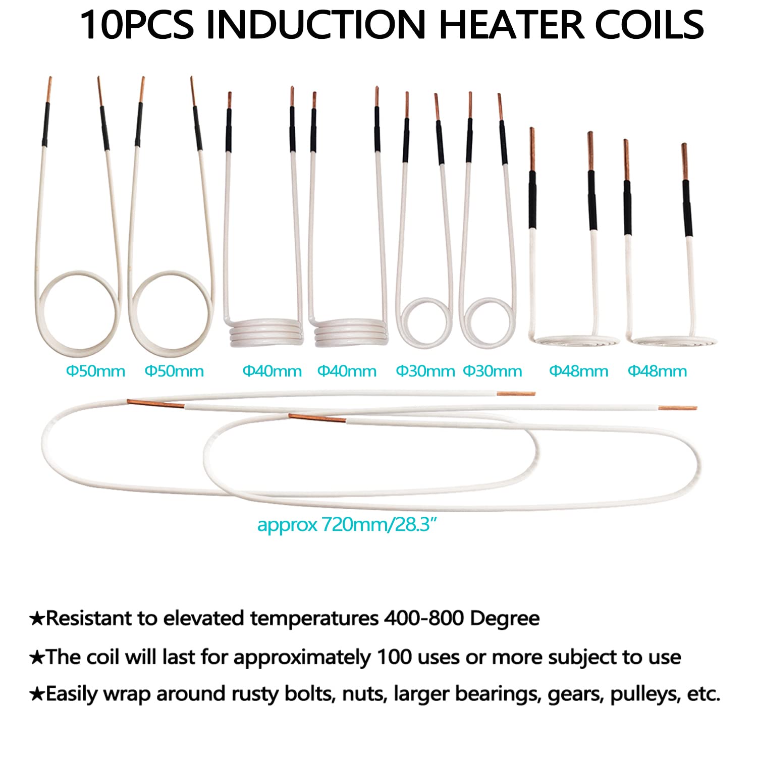 JWGUTS Induction Heater with 10 Pieces Coils 1000W 110V Magnetic Automotive Flameless Heating Handheld Bolt Removal Rusty Screw Removing Tool