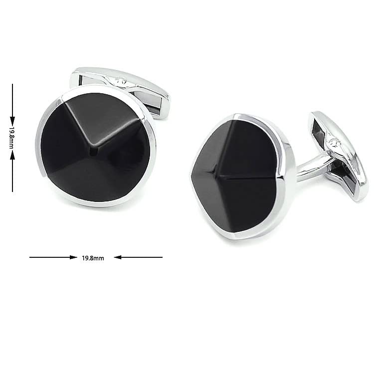 Men's Slim Cufflinks Round Black Enamel Men's Cufflinks Metal Cuff Studs French Shirt Cuff Button Cufflinks