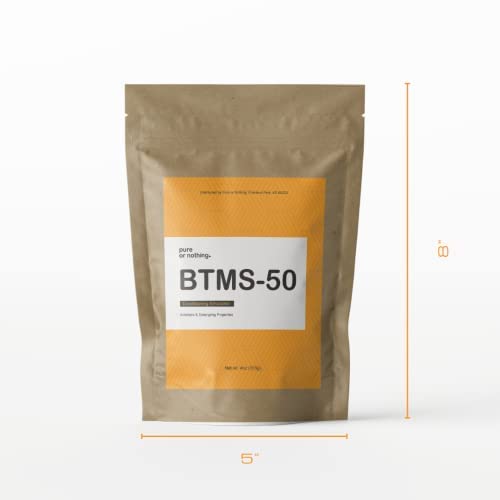 Pure or Nothing BTMS 50 | Sizes 4 oz, 8oz, 16oz | Plant Based Conditioning Emulsifier For DIY Hair Conditioners, Lotion Making, Scrubs| 4 oz.