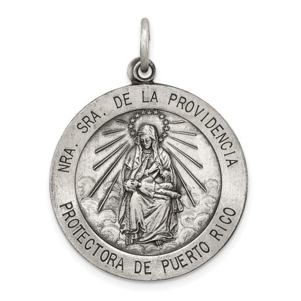 IceCarats 925 Sterling Silver Vintage De La Providencia Medal Necklace Charm Pendant Only