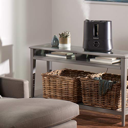 Honeywell Top Fill Cool Mist Humidifier Black Ultra Quiet with Auto Shut-Off, Variable Settings, Removeable Tank & Rotating Mist Nozzle for Medium to Large Rooms, Bedroom, Baby Room
