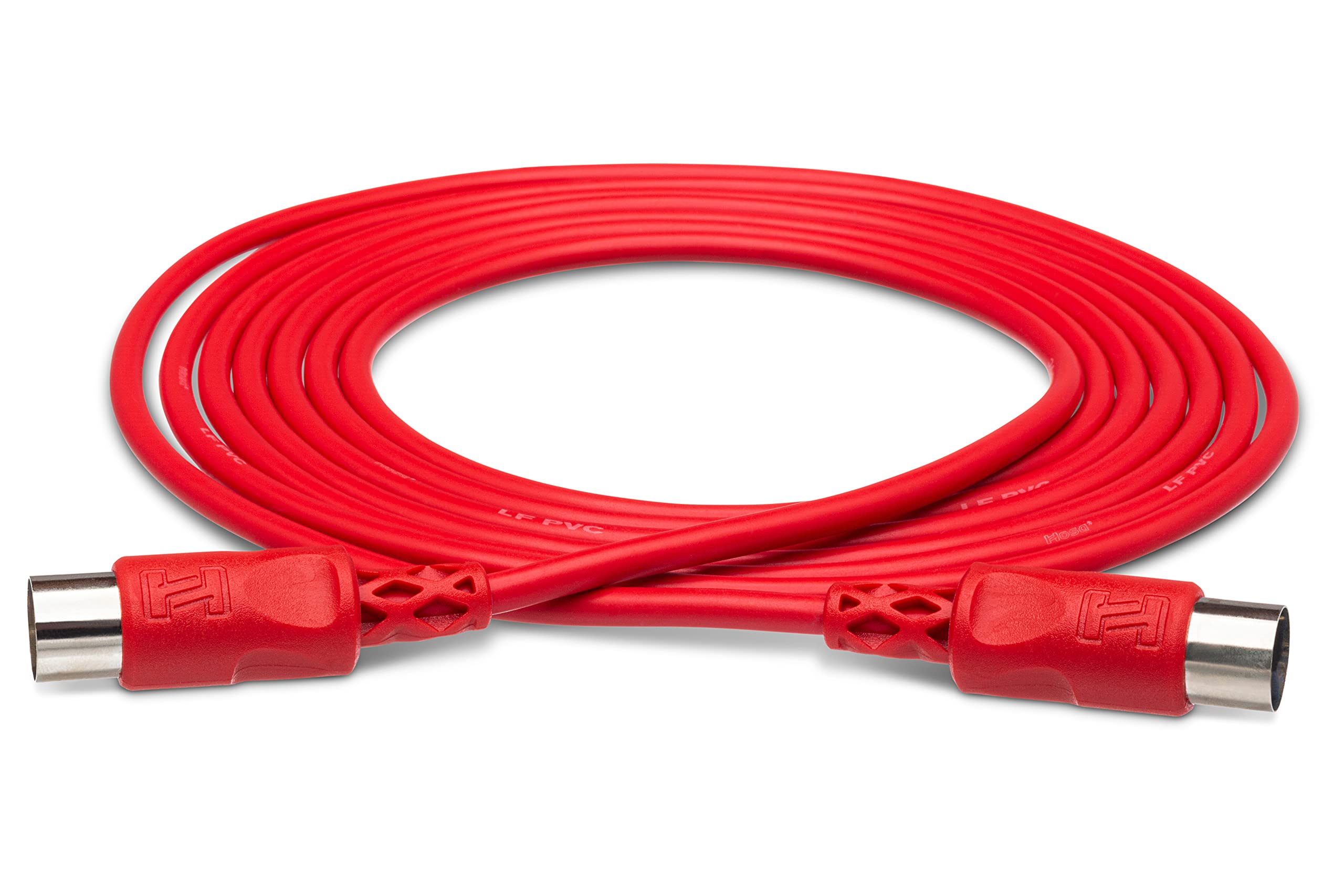 Hosa MID-310RD 5-pin DIN to 5-pin DIN Red MIDI Cable, 10 feet