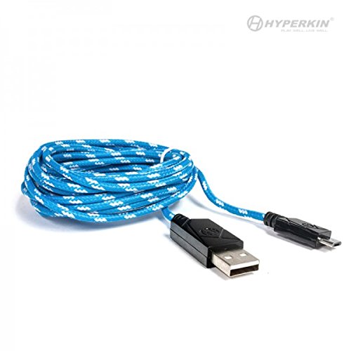 Hyperkin Polygon Braided Micro Charge Cable for PS4/ Xbox One/PS Vita (2000 Model) (Blue/White)