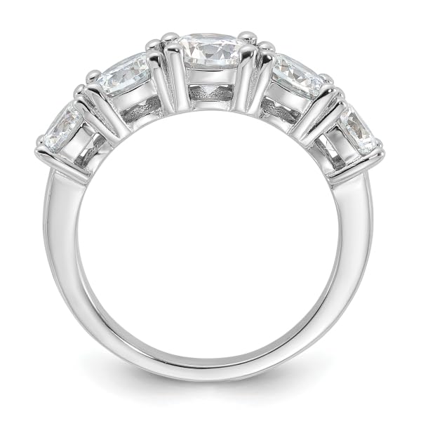 IceCarats 925 Sterling Silver Cubic Zirconia CZ 5 Stone Anniversary Wedding Band Ring Size 7