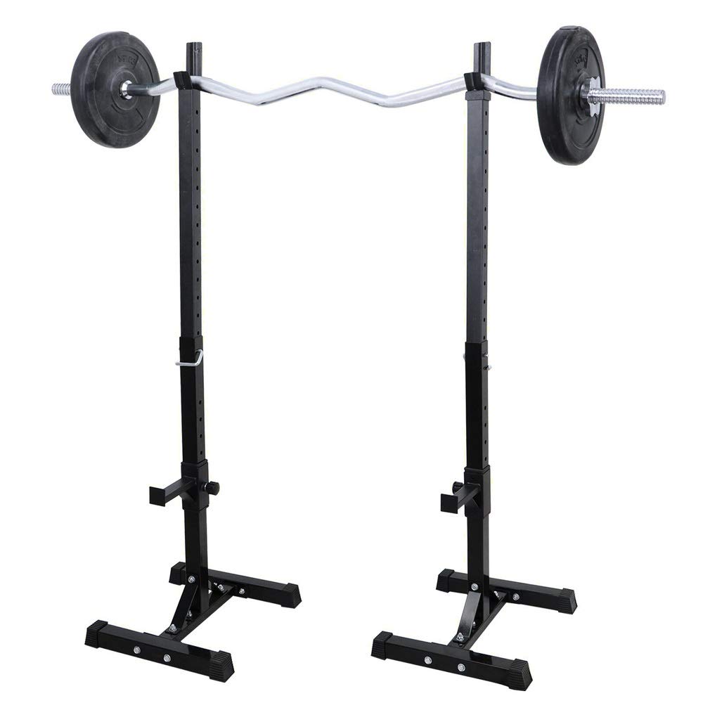Hype Pair of Adjustable Rack Sturdy Steel Squat Barbell Bench Press Stands Gym/Home