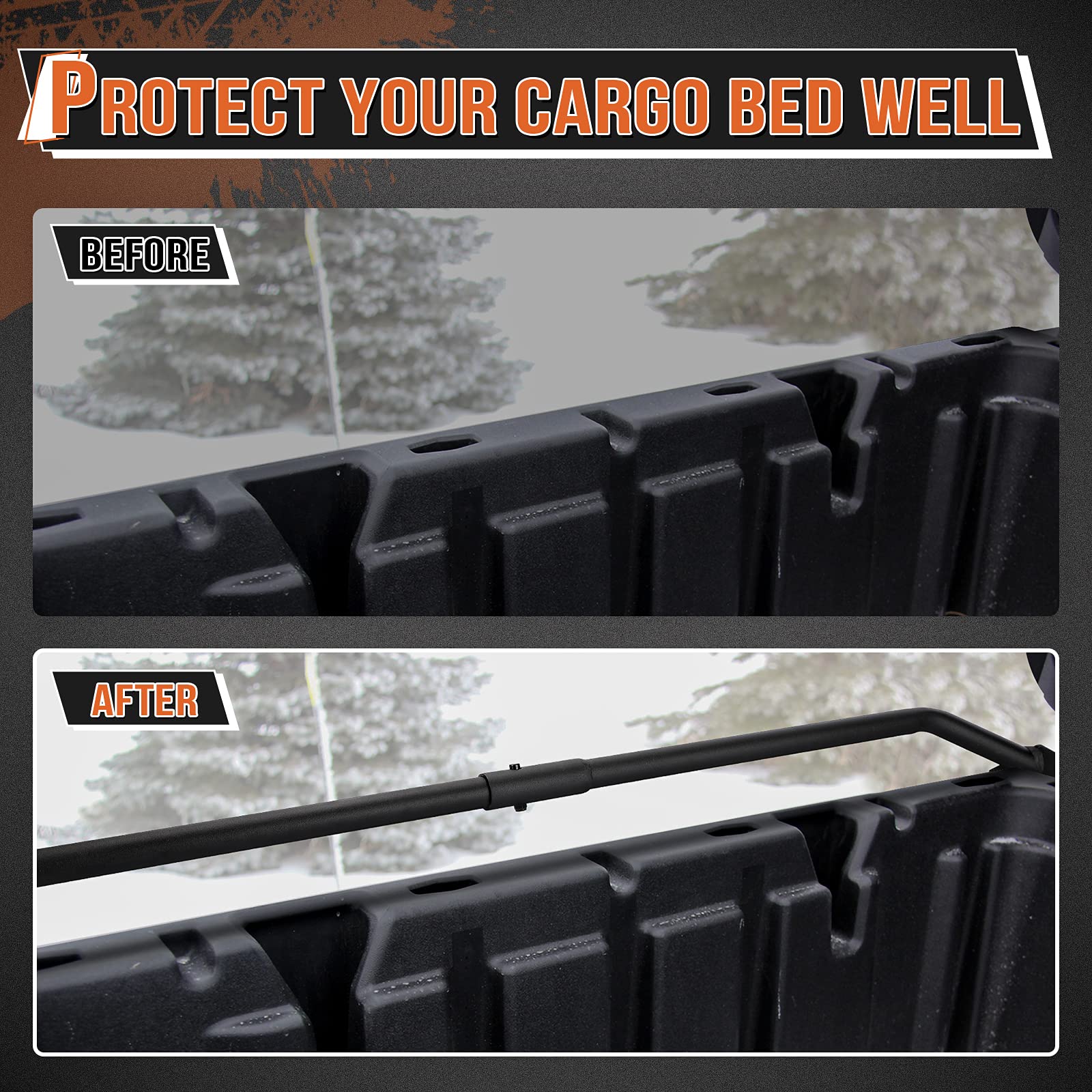 kemimoto Cargo Bed Rails Compatible with Can Am Defender (Max) HD5 HD8 HD10 2016 2017 2018 2019 2020 2021 2022 OEM Replace #715003444