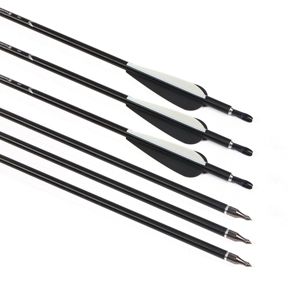 Huntingdoor 31" Archery Recurve and Compound Bow Aluminum Arrows 12pcs (Black)