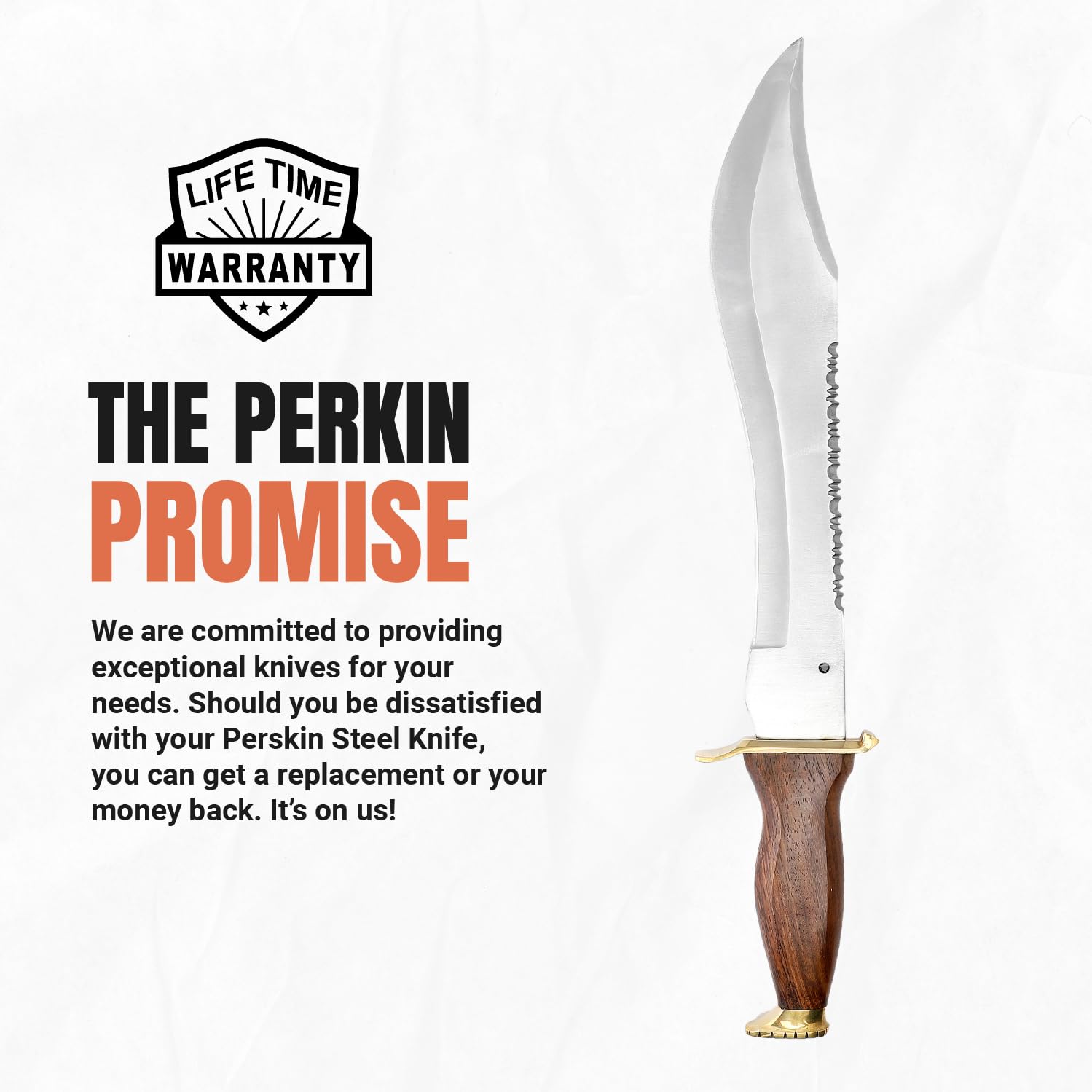 Hunting Knife - 12" Fixed Blade Hunting Knives with Sheath - Razor Sharp Fixed Blade Knife Crafted from Stainless Carbon Steel with Walnut Wood Handle - Handmade Survival Knife by Perking Knife