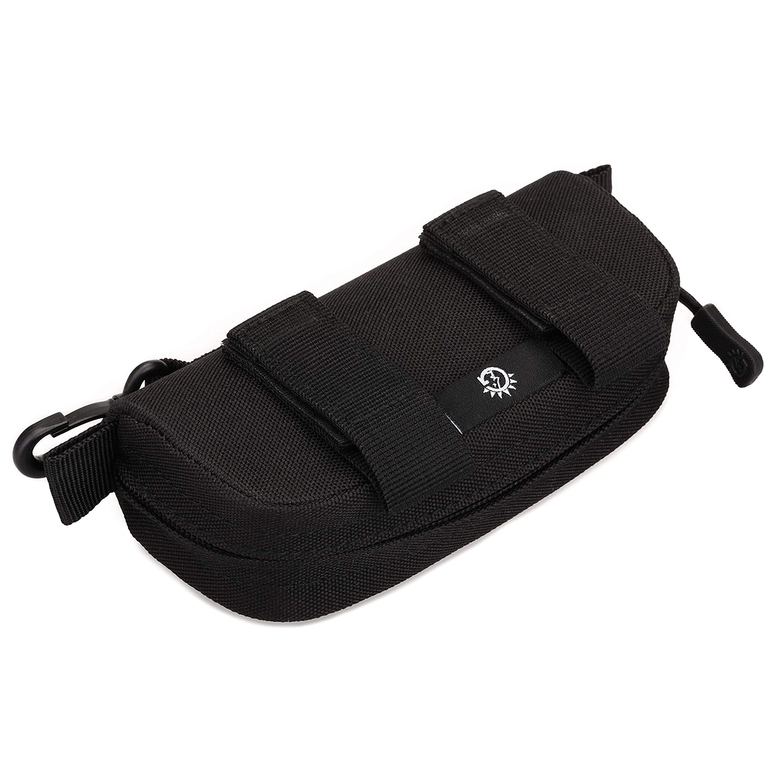 HUNTVP Eyeglasses Hard Case Tactical Molle Zipper Sunglasses Carrying Case 1000D Nylon with Clip (Black)