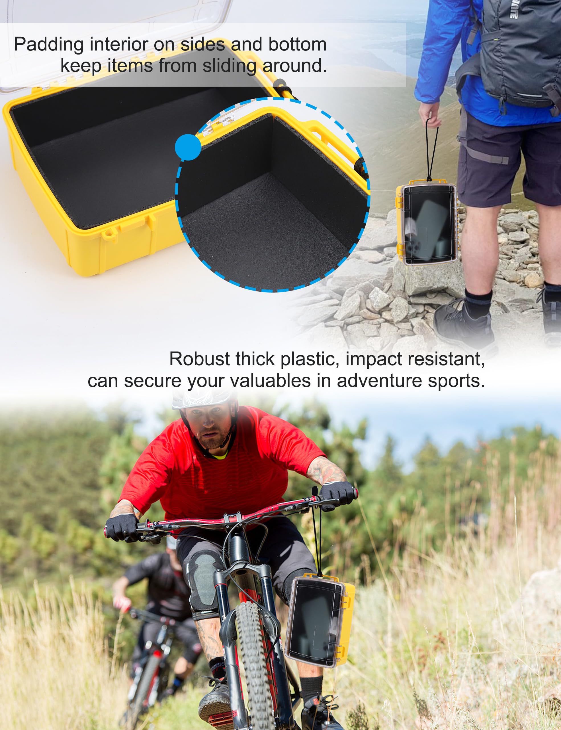 Hlotmeky Waterproof Dry Box Waterproof Container Dry Box Waterproof for Boat Kayak Water Proof Box Water Tight Storage Container Large Dry Case