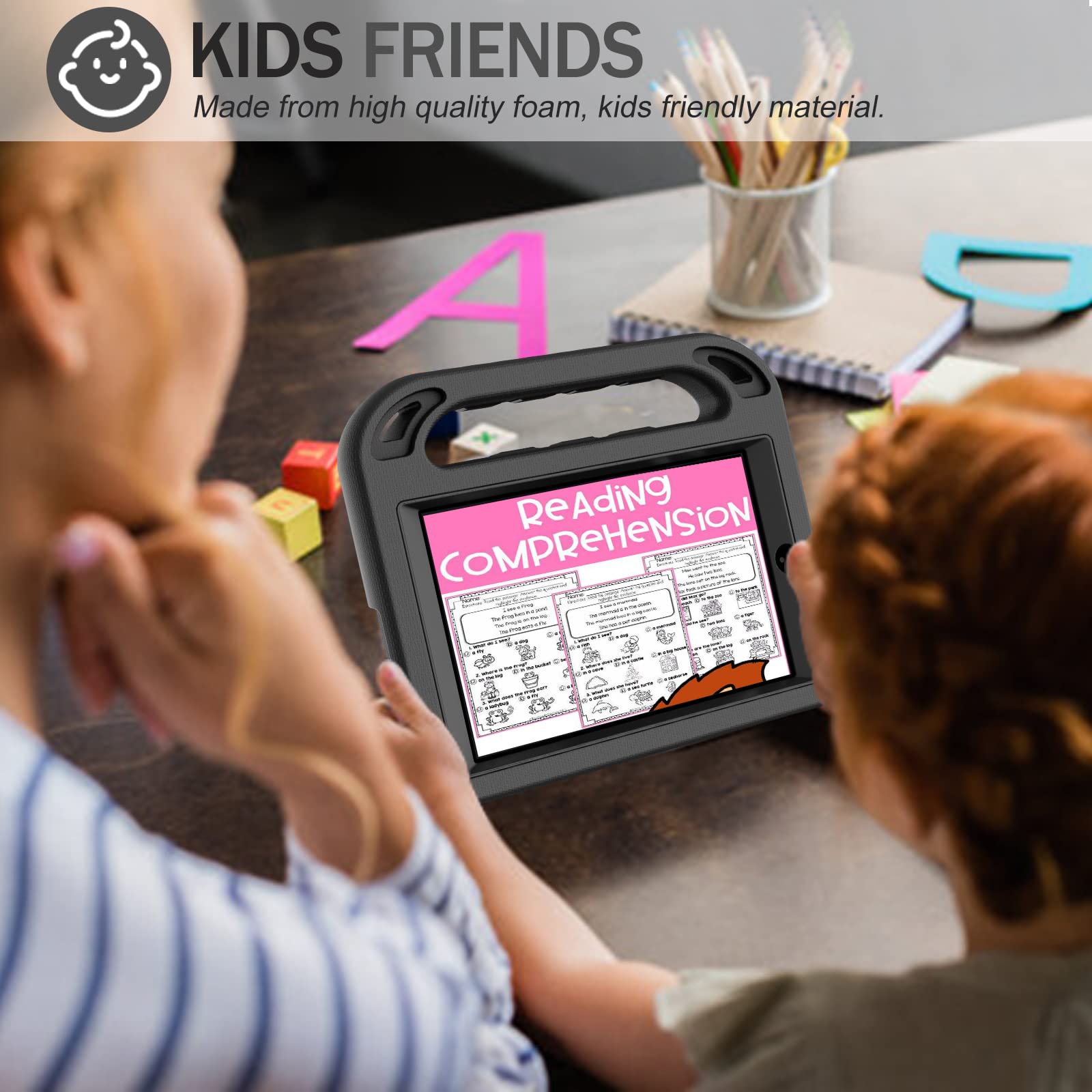 SUPNICE Kids Case for Onn 8” 2022 Gen 3, Built-in Screen Protector Lightweight Handle Friendly Kickstand Child Toddler Cover for Walmart Onn 8 Tablet Model TBGRY 100071483 (2022 Release), Rose