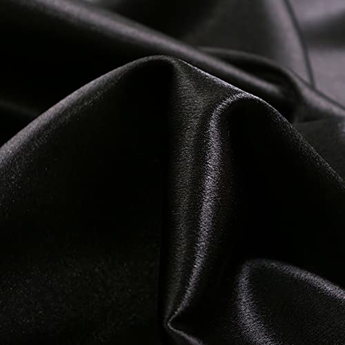 Yiemoge Satin Photography Background Silk, Glossy Fabric Cloth Backdrops for Goods, Crafts, Jewelry, Cosmetics, Food Photoshoot and Flat Lay (Black, 4.9×3.3ft/150×100cm)