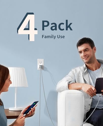 IDISON MFi Certified iPhone Charger, 4Packs(3/6/6/10FT) USB iPhone Charging Cable Nylon Braided Fast Charging Cord Compatible for iPhones/Pad(Gray +White)
