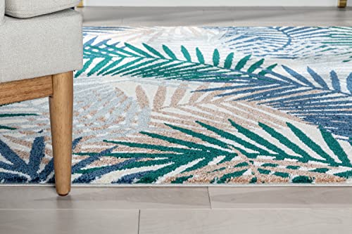 Well Woven Sono Blue Palms Botanical (5'3" x 7'3") Area Rug