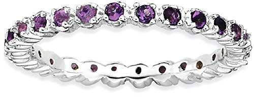 IceCarats 925 Sterling Silver Purple Amethyst February Birthstone Stackable Ring size 8