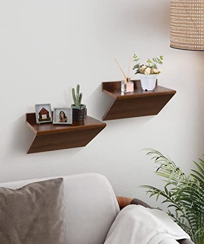 Sivapleso Floating Nightstand Wall Mounted Modern Floating Wood Shelves Bedside Tables Desk for Living Room, Bedroom, Kitchen, Office 13''L x 7''W