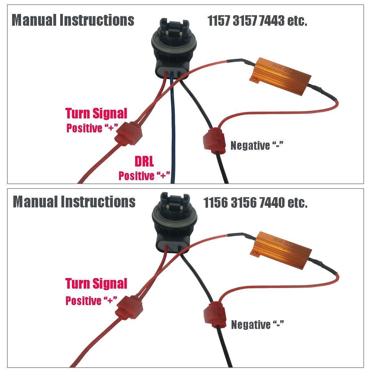 iBrightstar 50W 6ohm Load Resistors for Fix LED Bulb Fast Hyper Flash Turn Signal Blink Error Code