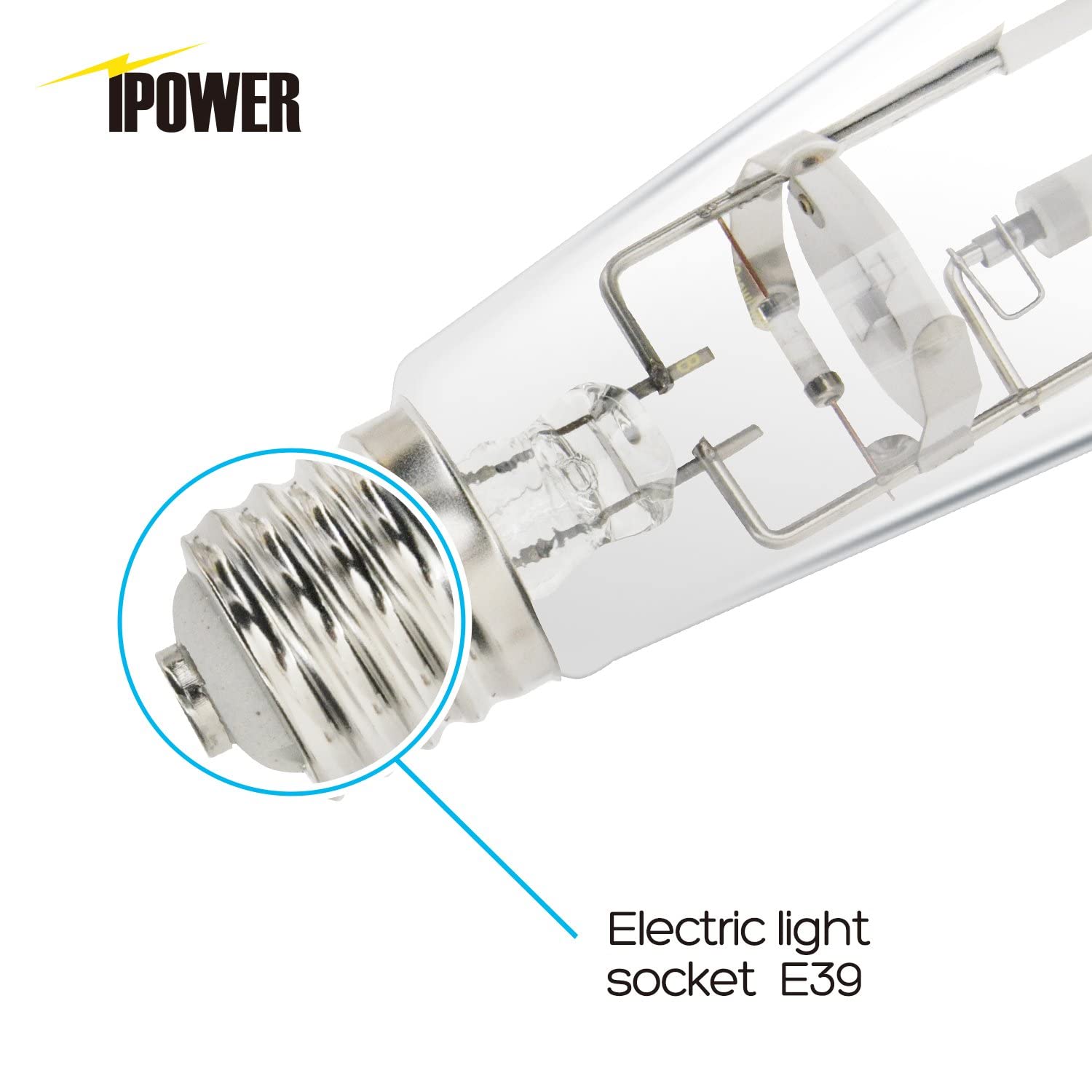 iPower 1000W Pressure Sodium HPS Grow Light Bulb, High PAR Enhanced Red and Orange Spectrums, CCT 2100K, 2 Pack