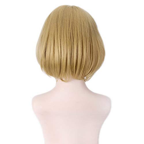 HOOLAZA Golden Short Straight Bangs Wig 30Cm Love Live Hanayo Koizumi Cosplay Wig