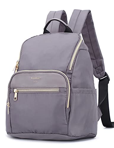 Kah&Kee Backpack Purse for Women Medium Size With Multi-Pocket Nylon Water-Resistant (Grey)