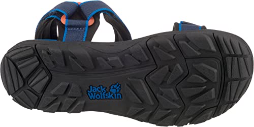 Jack Wolfskin Seven Seas 3 Sandal Hiking Boot, Blue/Orange, 12 US Unisex Big Kid
