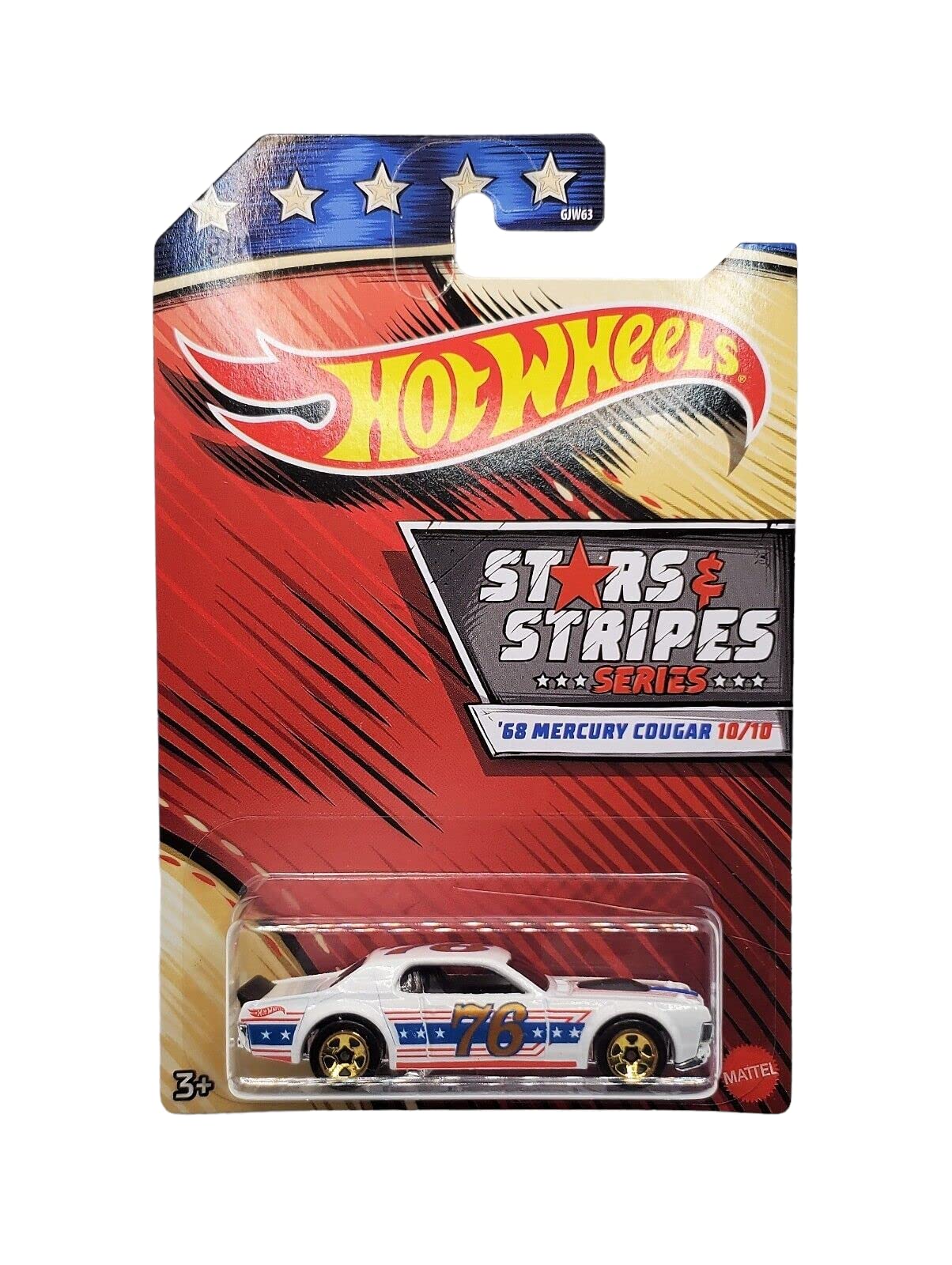 Hot Wheels American Stars and Stripes Bundle of 8 Diecast Vehicles in Red White and Blue