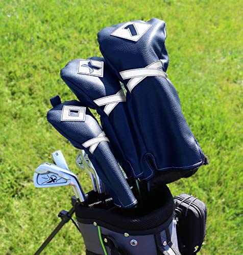 IZZO Golf Premium Driver Headcover, Navy/White