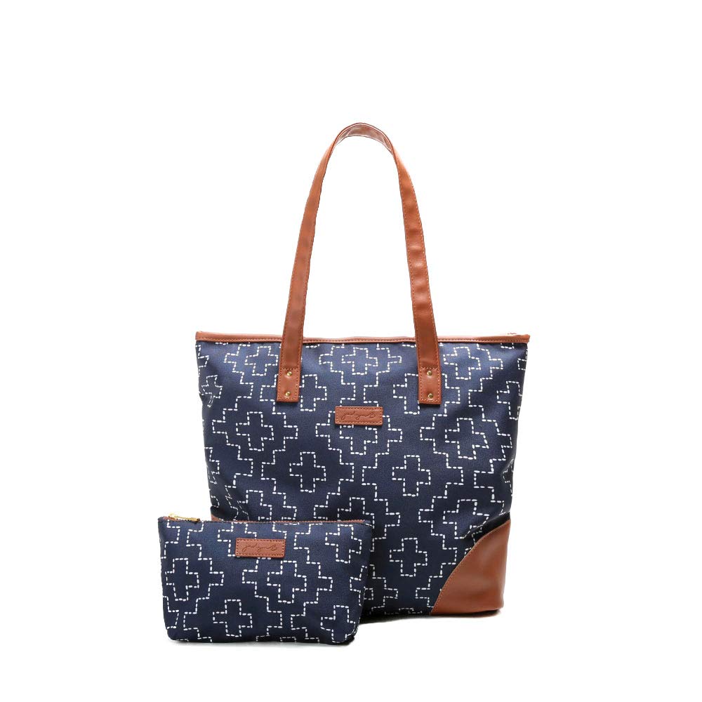 Jadyn Liliana Tote, Women's Purse & Shoulder Bag with Vegan Leather Accents (Sashiko)