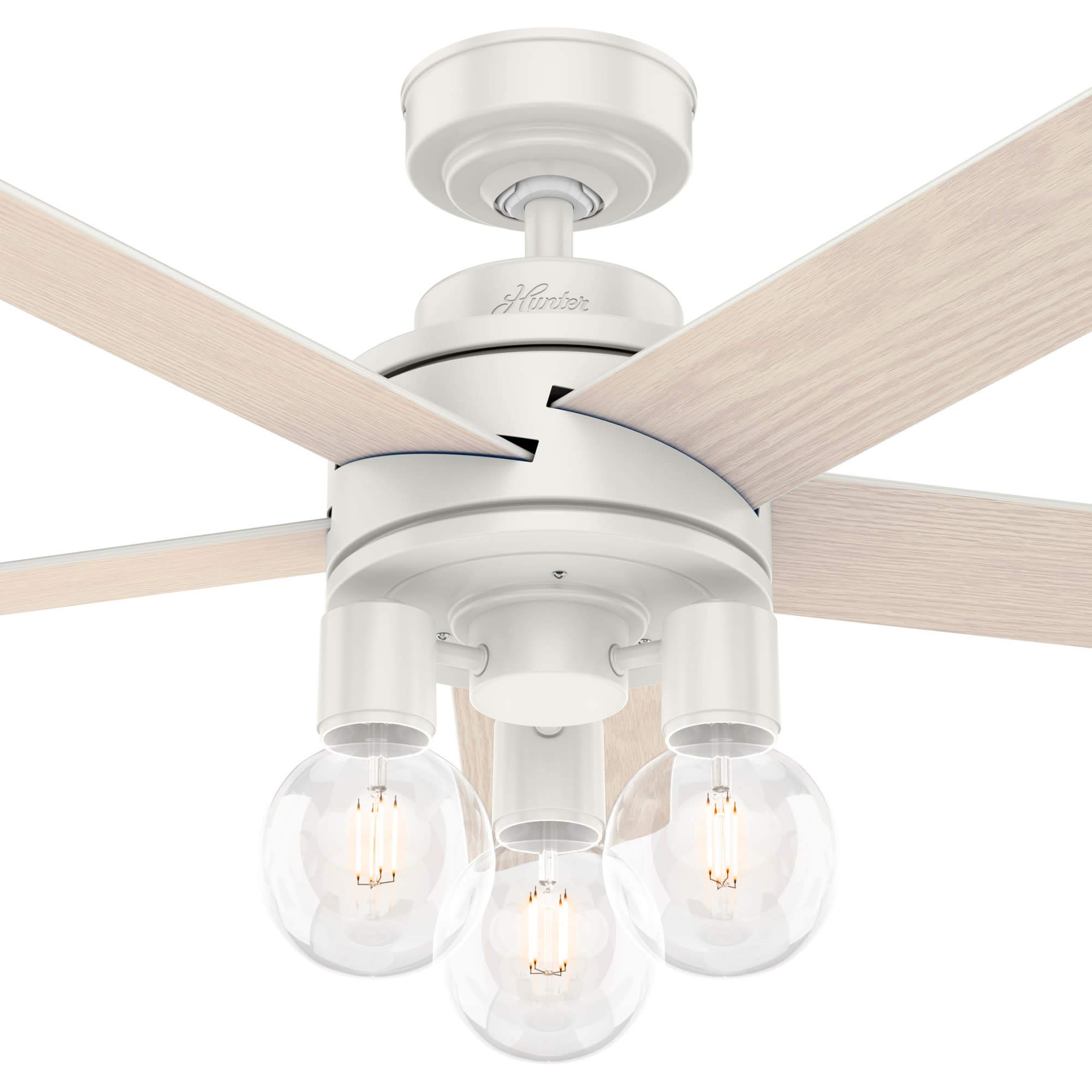 Hunter Fan Company, 50593, 44 inch Hardwick Matte Black Ceiling Fan with LED Light Kit and Handheld Remote