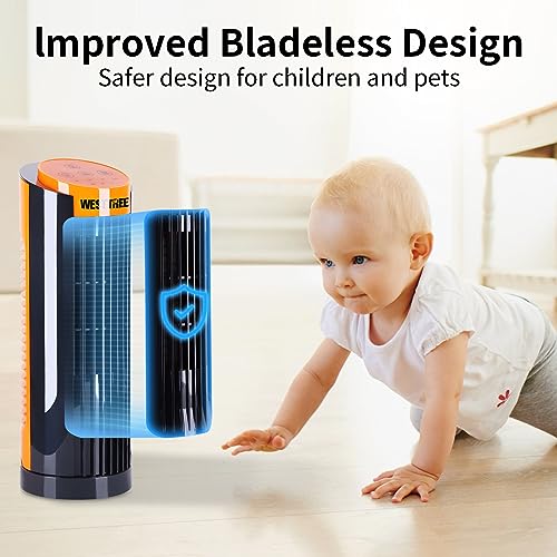 WESTTREE Tower Fan, Oscillating Fan with Remote Control,Portable Small Desk Fan Oscillating Fan for Indoors with 3 Speed,3 Mode,12H Timer, Personal Quiet Cooling Floor Fan Tower Fan for Bedroom Office