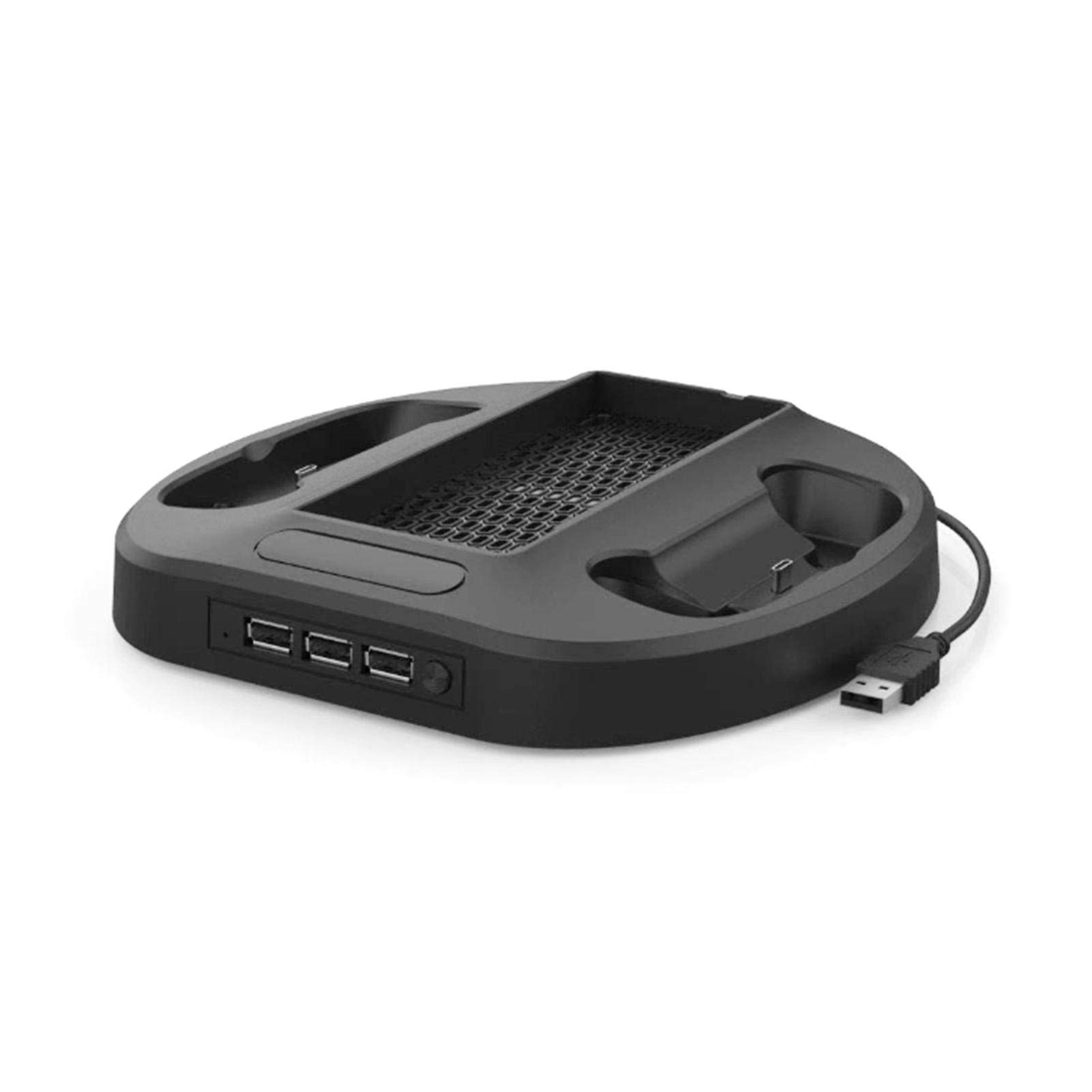 Hengjierun Multifunctional Vertical Stand For Xbox Series S, Console Stand Holder With Cooling Fan, Controller Charger, Extra 3 USB Ports