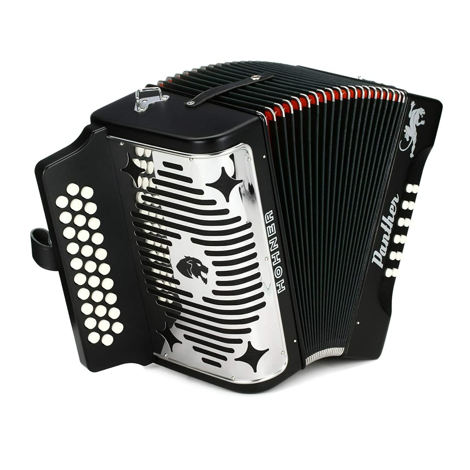 Hohner 3100FB Panther Diatonic Button Accordion in F key accordion Bundle with Accordion Gig Bag