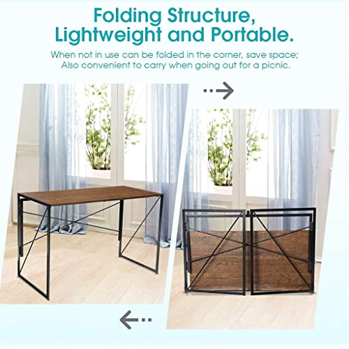 SJYDQ Foldable Computer Table Office Desk Writing Study Table Foldable Design X Shape Standing Desk for Home Office Furniture