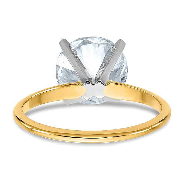 IceCarats 14K Yellow Gold 3ct. Round Moissanite Solitaire Engagement Ring Size 9