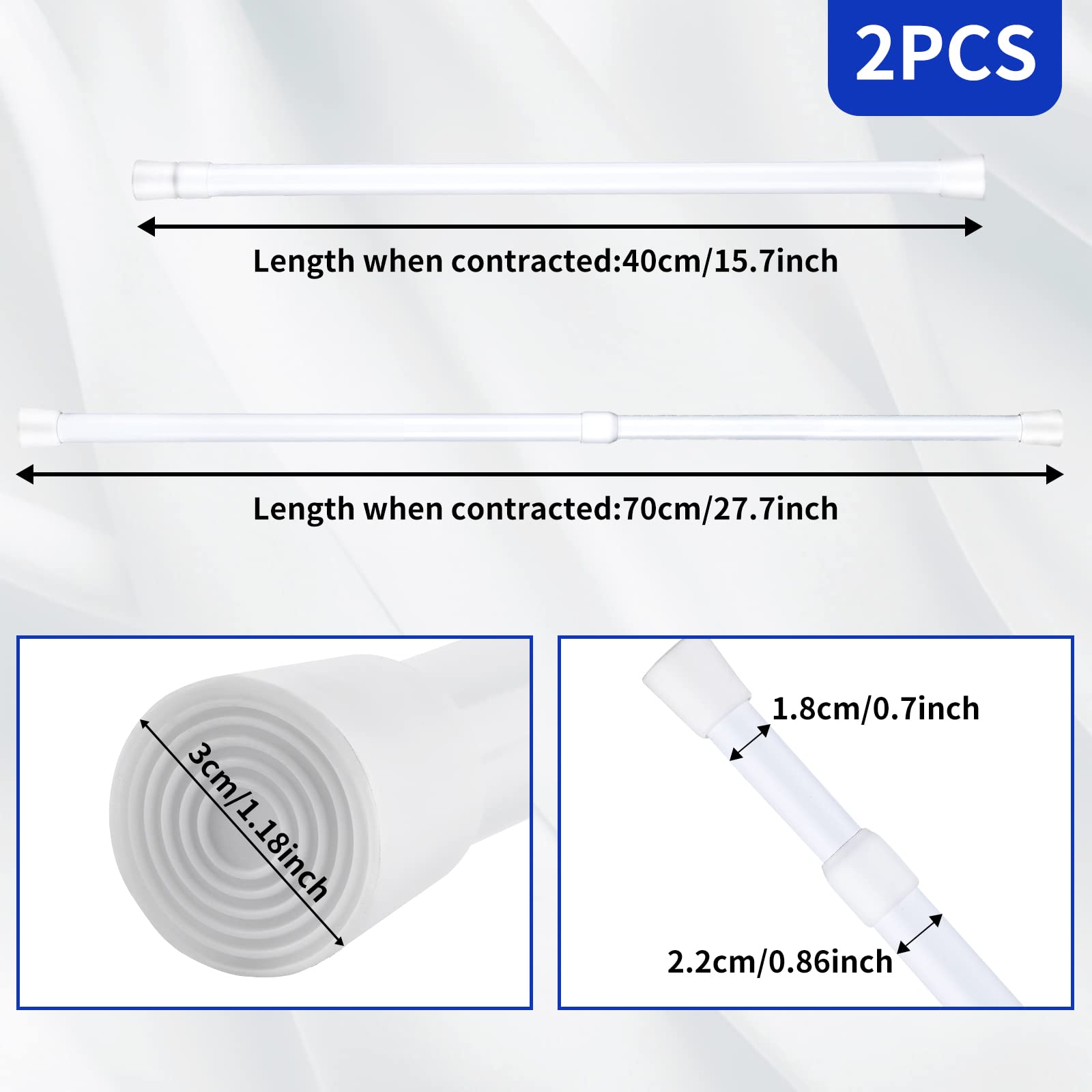 Ikotich 2pcs Sliding Door Security Bar, Window Security Bars, Sliding Glass Door Security Bar, Patio Door Lock,Security Bar for Windows, Door(23.6-43.3inch)