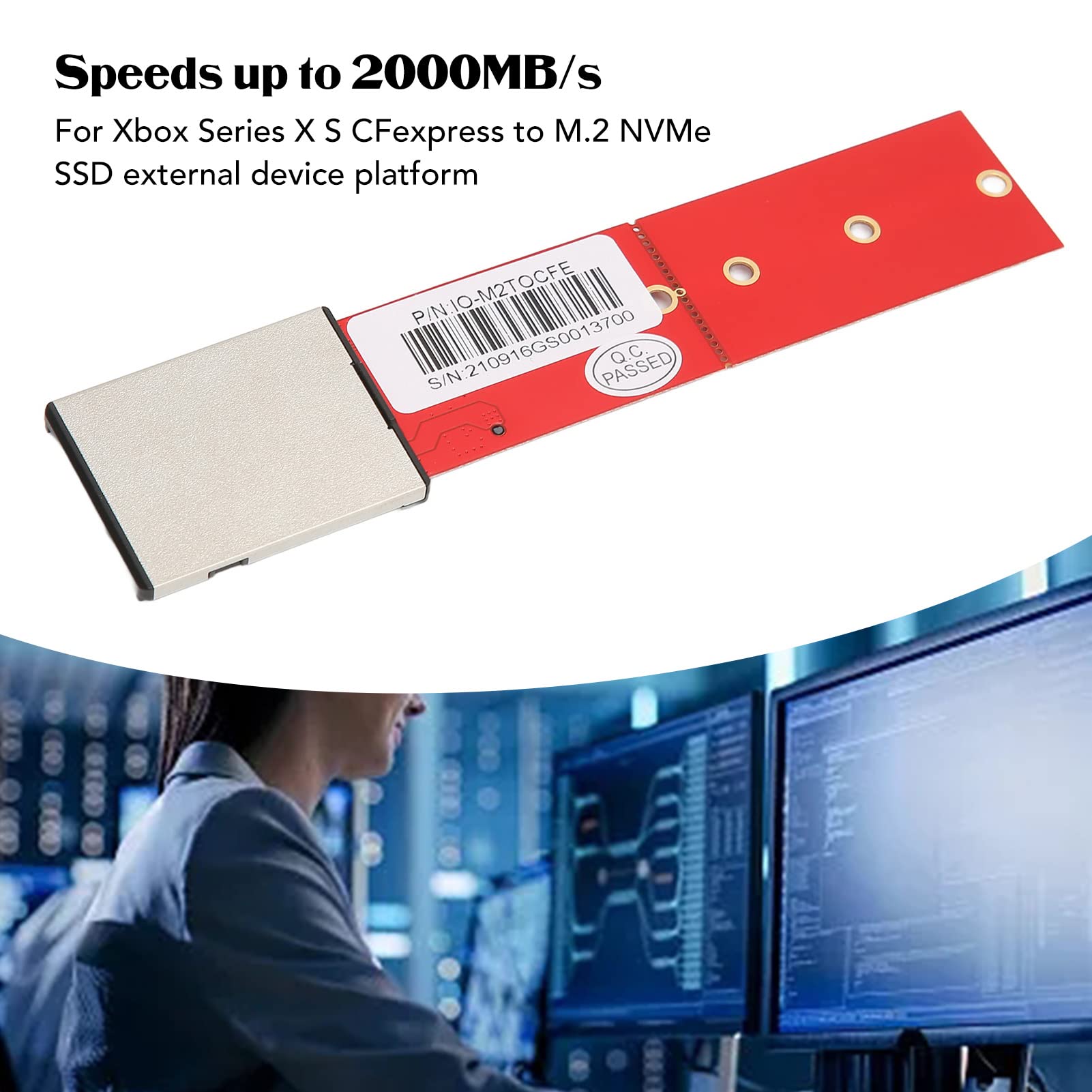 PUSOKEI CF to SSD M2 NVMe Adapter, 2000MBS PCIE Gen3x2 M.2 Expansion Card ForXbox Series X S CFexpress to M.2 NVMe SSD Adapter for CH SN530 1TB PCB Board
