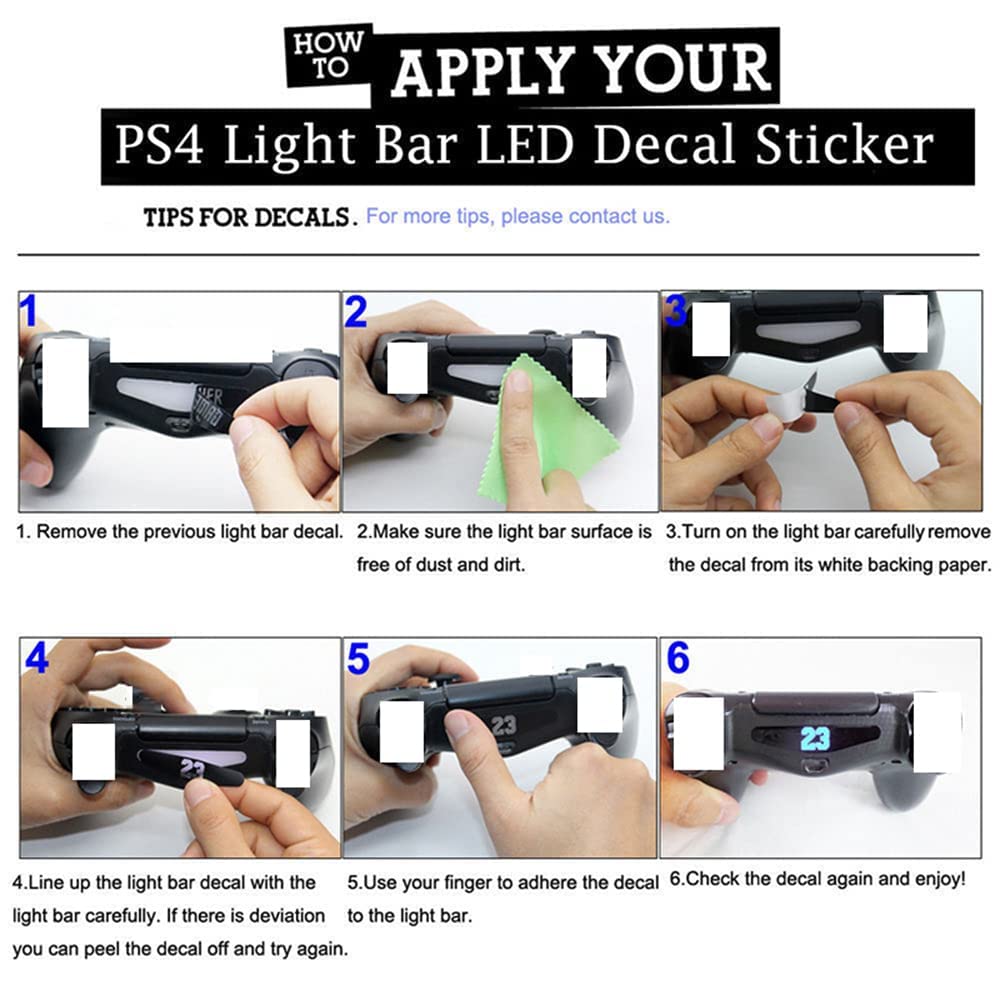 LED Light Bar Cover Decal Skin Stickers for PS4 / PS4 Slim / PS4 PRO Controller Gamepad Stickers Led Light Sticker (20pcs A + 20pcs B)