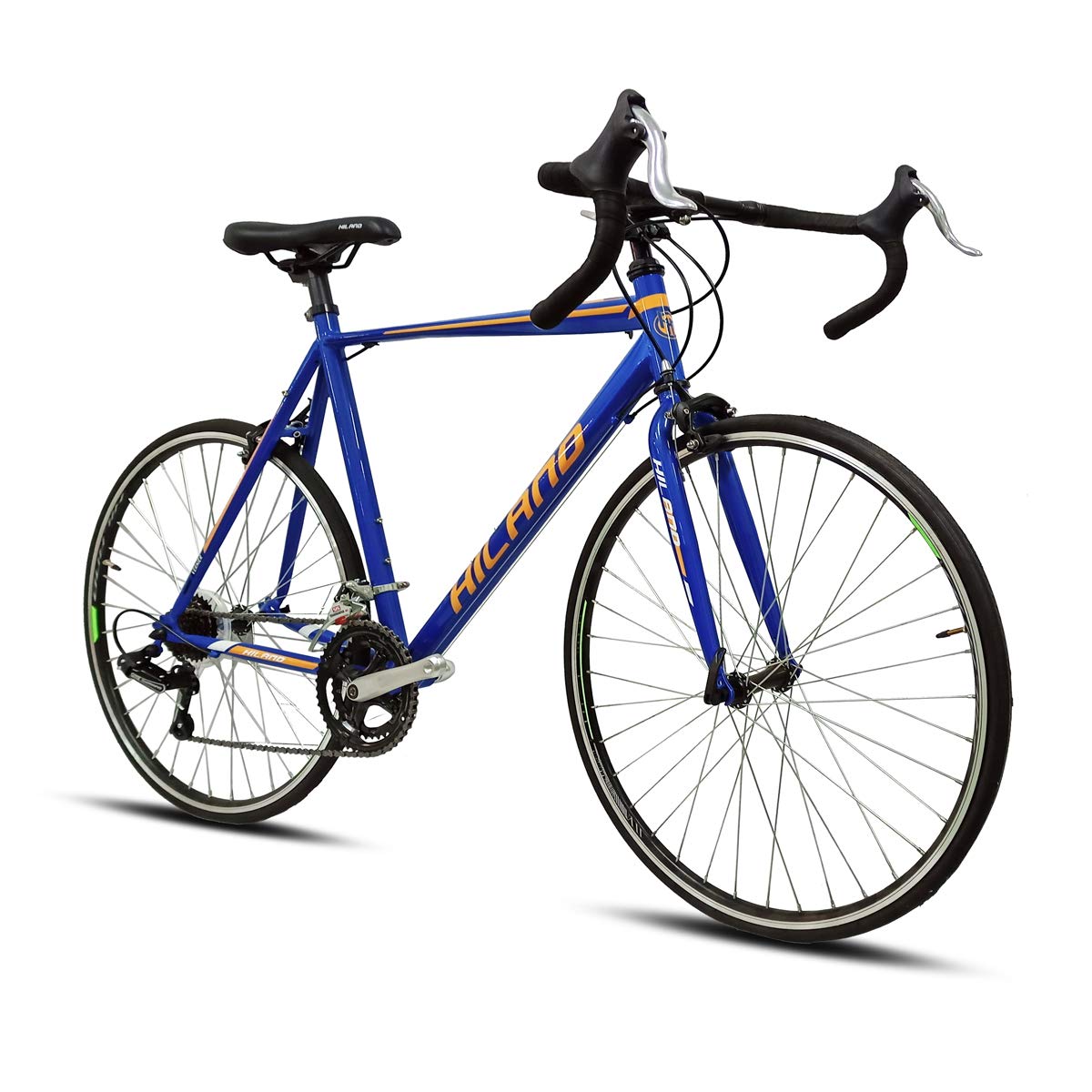 HILAND Road Bike 700C City Commuter Bicycle with 14 Speeds Drivetrain Blue 50cm Frame