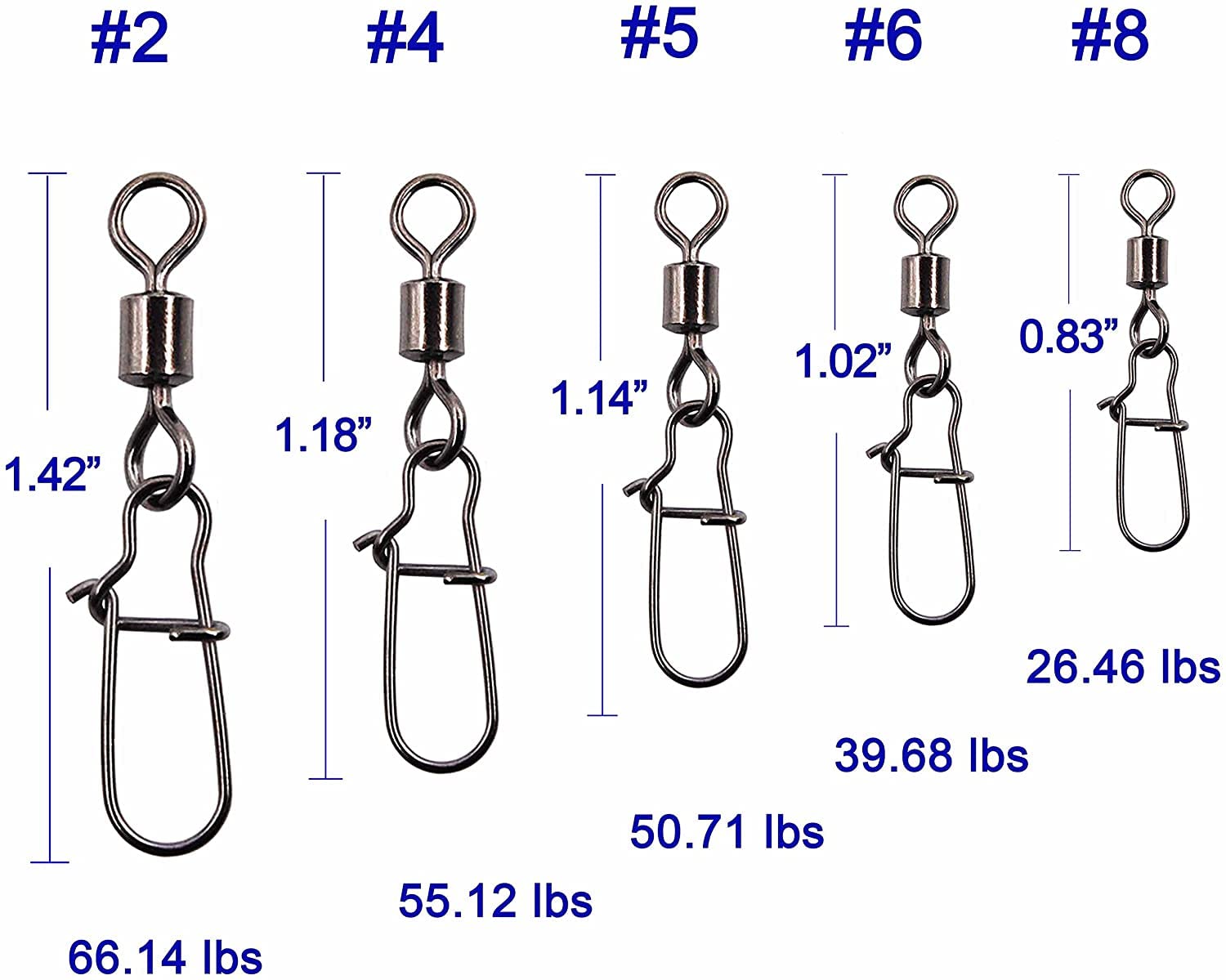 JOGFFDE Fishing Rolling Swivels Snaps Kit,70PCS High-Strength Fishing Swivels with Nice Snaps Lure Line Connector Fishing Tackle Box