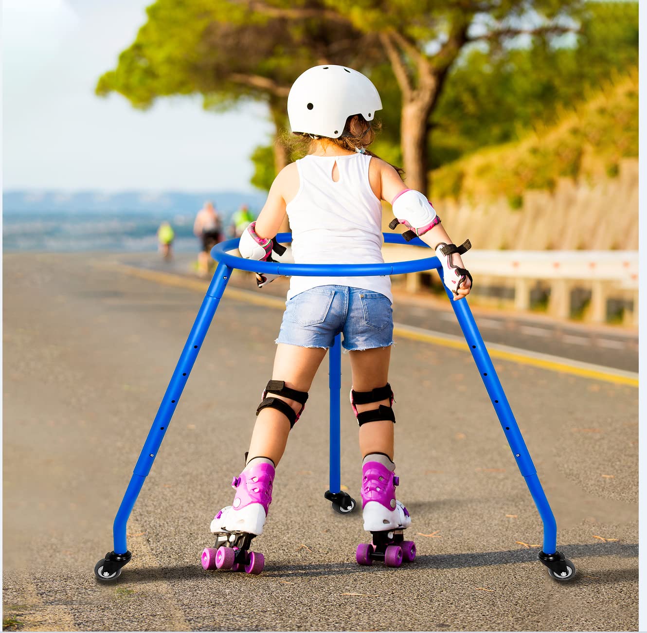 Skete Trainer, Height Adjustable Skate Aid,O stype Skate Trainer, Trainer Roller Skates, Skating Trainer, Roller Skate Trainers, Skate Trainers (Height Adjustable Blue)