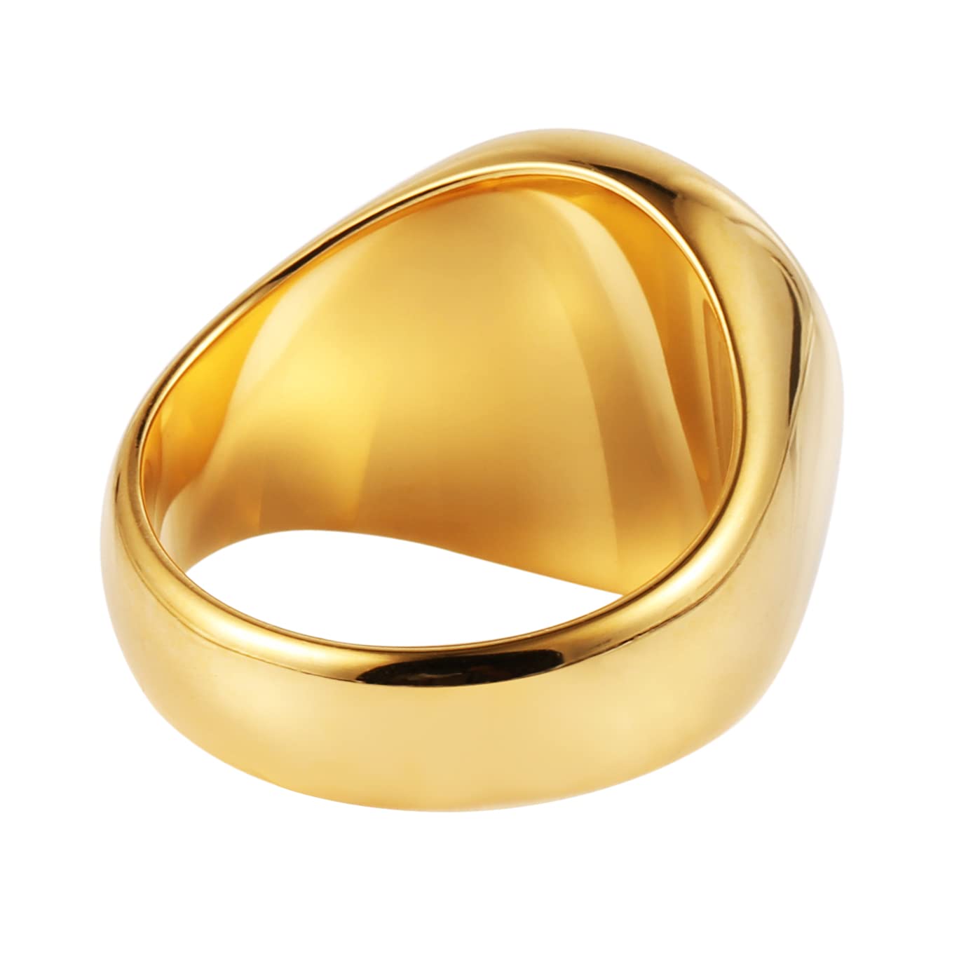 HZMAN Satan Lucifer Symbol Ring Gothic Stainless Steel Jewelry Mens Womens Size (Gold,10)