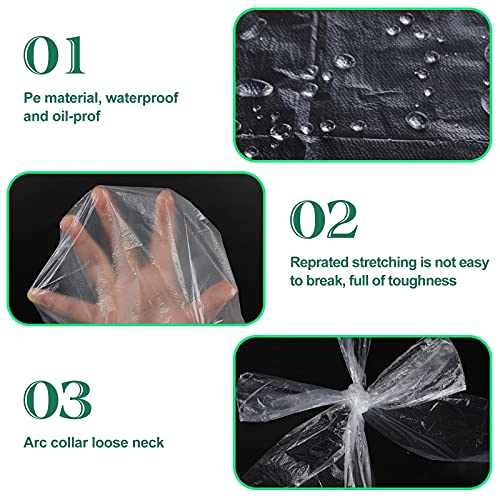 SATINIOR 25 Pieces Disposable Aprons Plastic Aprons for Kids Waterproof Oil Proof Small Clear Polythene Children Cooking Apron for Painting Cooking Eating Teaching DIY Craft Picnic