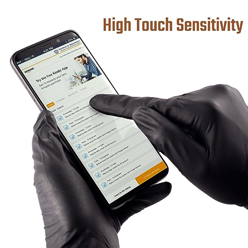 IRON MAMMOTH Nitrile Gloves Disposable Large Black Cleaning Gloves for Household 100-Count