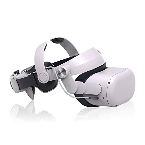 Head Strap with 5000Mh Battery Pack, VR Headset Accessories Compatible with Oculus/Meta Quest 2, Soft Foam & Skin-Friendly PU Surface, Lightweight & Adjustable Quest 2 Head Strap for Adults and Child