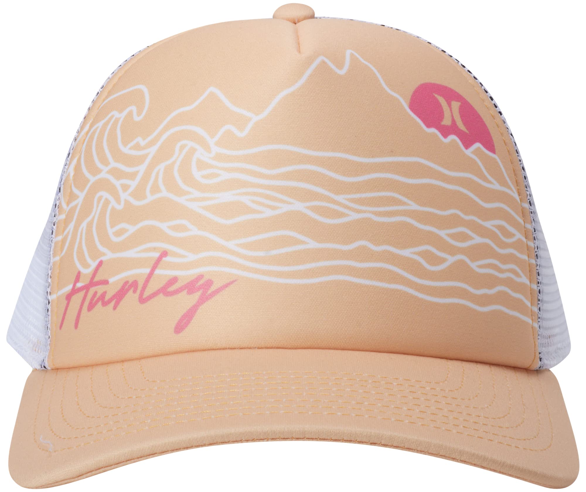 Hurley Women's Baseball Cap - Horizon Curved Brim Snap-Back Foam Trucker Hat, Black