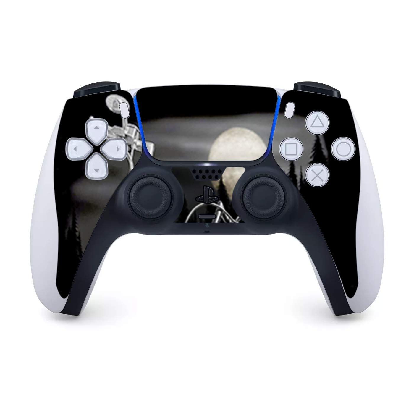 ITS A Skin Skins Compatible with Sony Playstation 5 Console Disc Edition - Protective Decal Overlay Stickers wrap Cover - Biker Skeleton Full Moon Tattoo