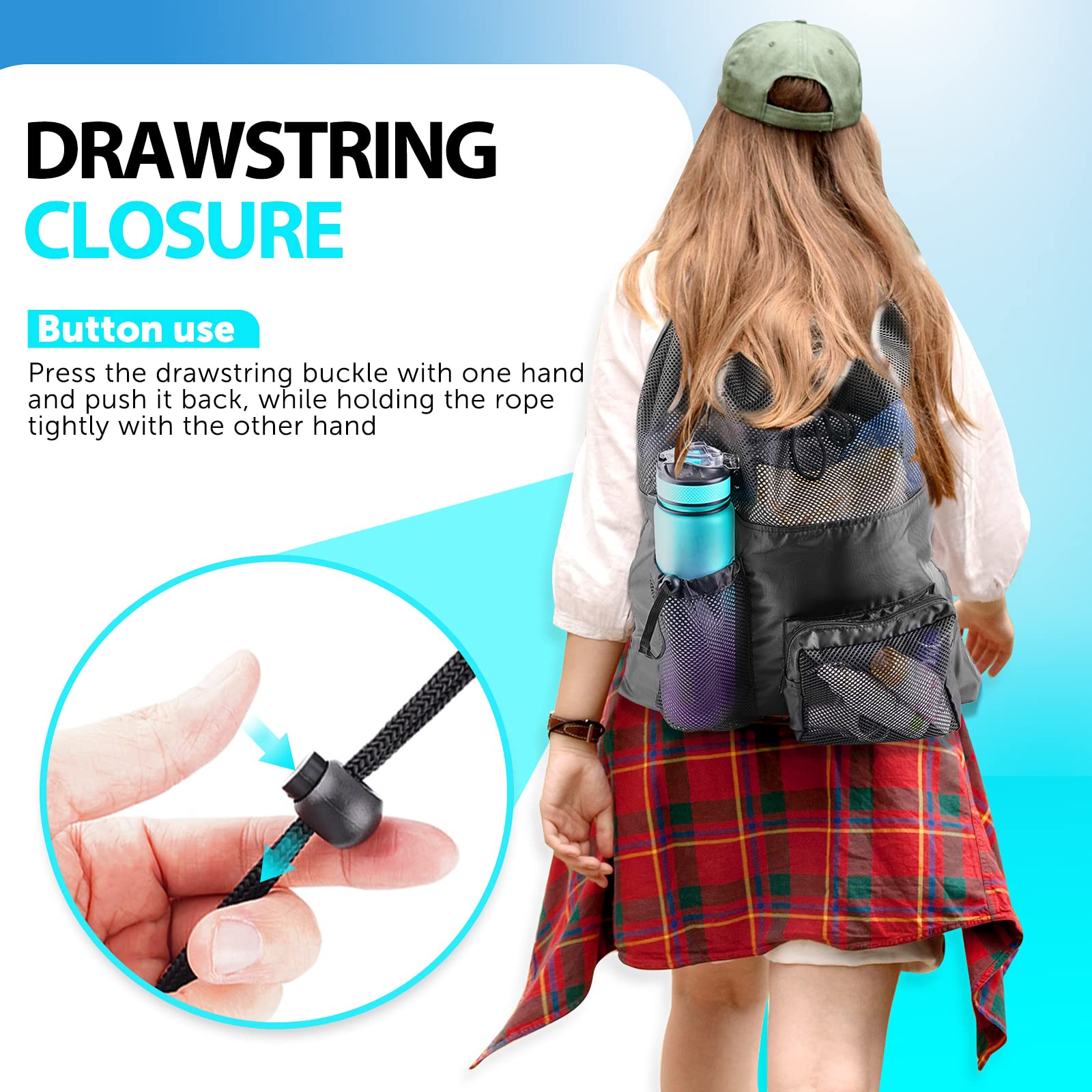 HOHOM SRISE Mesh Swim Bag Backpack, Swimming Bags for Swimmers, Mesh Bag for Swimming Gear,Gym Drawstring Bags