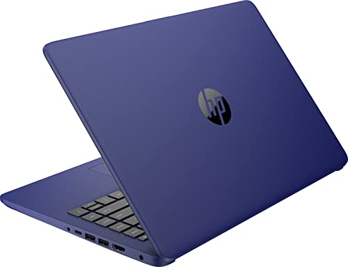 HP Stream 14inch HD Display, Intel Celeron Quad-Core Processor, 32GB DDR4 Memory, 128GB Storage (64GB eMMC+64GB Card),WiFi,Webcam,Bluetooth, Windows 11 S, Indigo Blue (Renewed)
